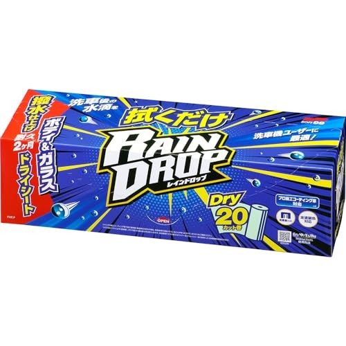 SOFT99 Coating, Just Wipe Raindrop, 20-Cut Roll, Absorbs water after washing the car, and repels ...