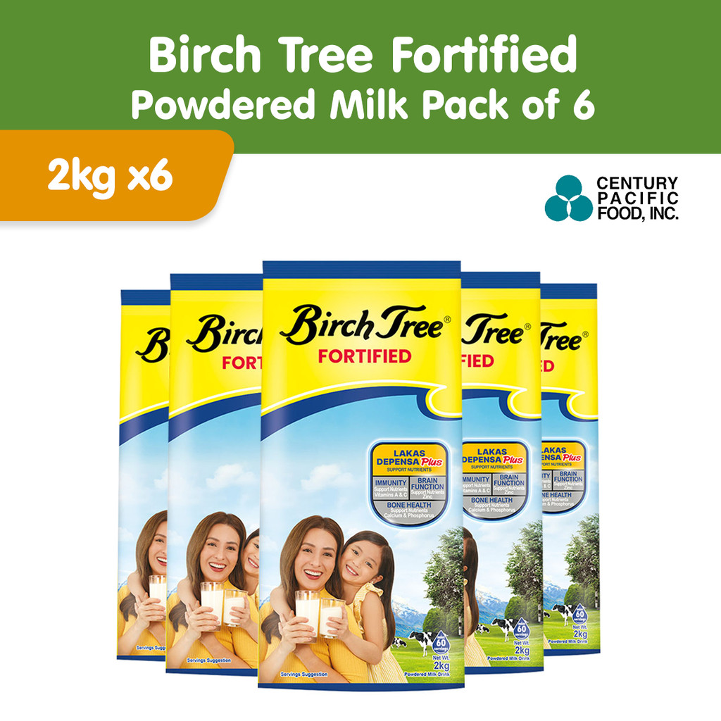 Birch Tree Fortified Powdered Milk 2kg (Pack of 6pcs) - Supports ...