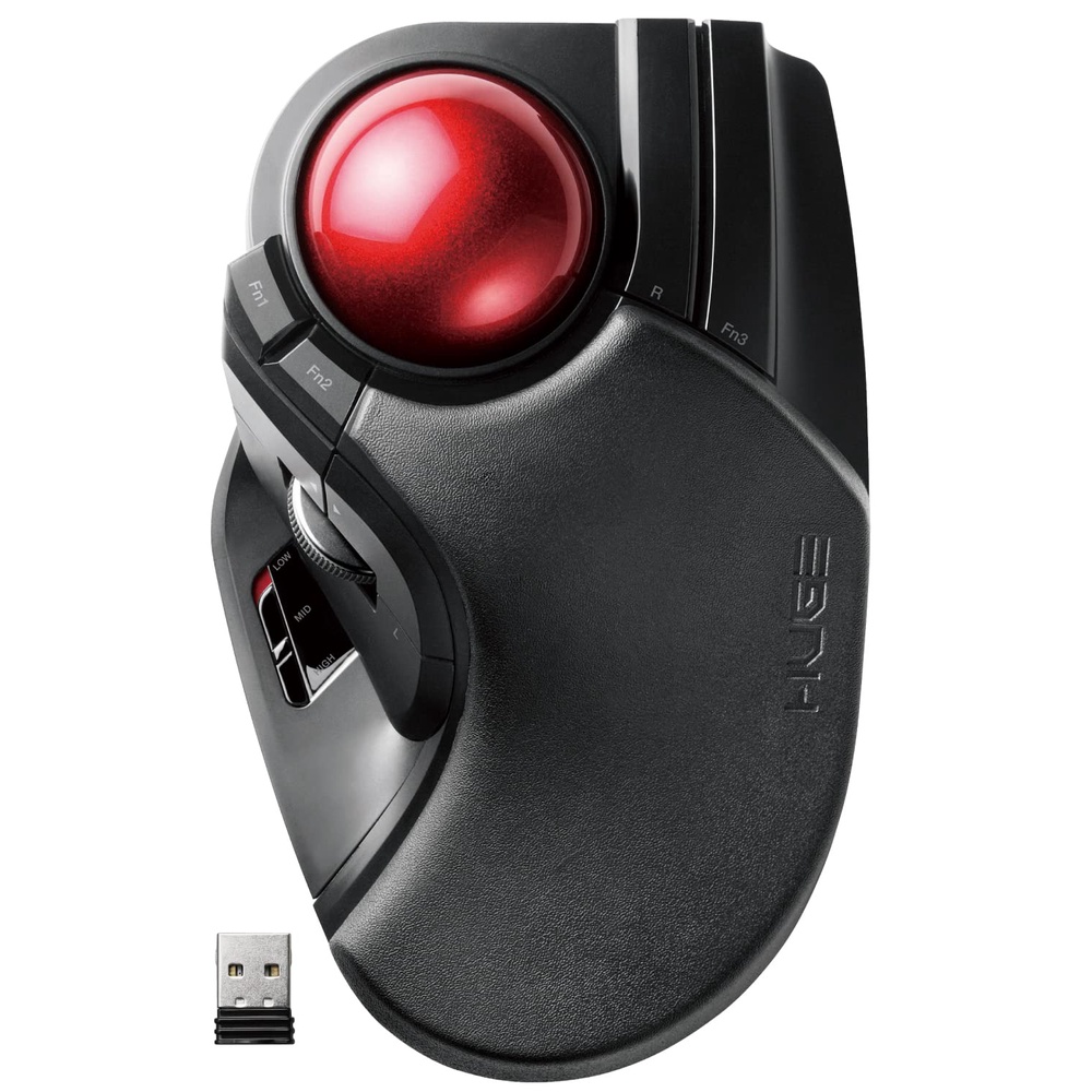 ELECOM Mouse Wireless (Receiver included) Trackball Large Ball 8 Button ...