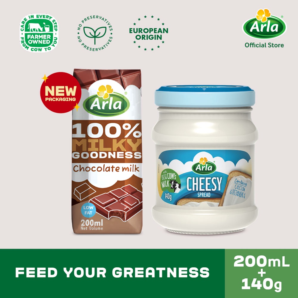 Arla Chocolate Milk 200ml and Cheesy Spread 140g Bundle | Shopee ...