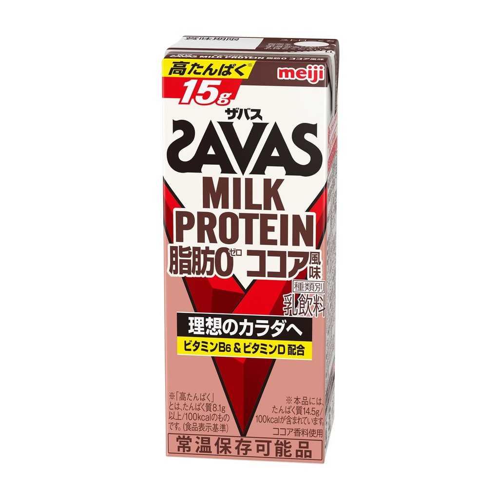 SAVAS Milk Protein Fat-Free Cocoa Flavor 200ml x 24 Bottles Meiji Milk ...