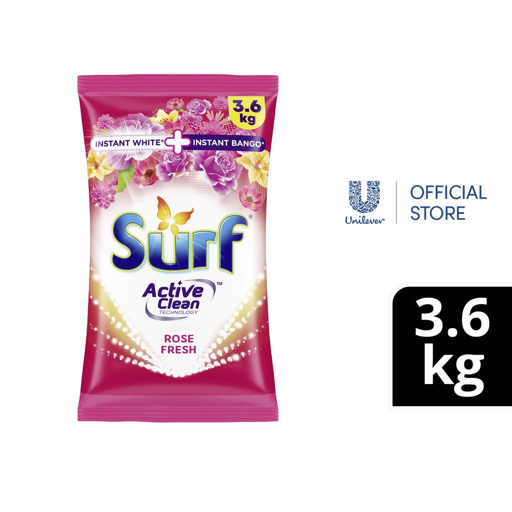 Surf Detergent Powder Rose Fresh 3.6KG Pouch | Shopee Philippines