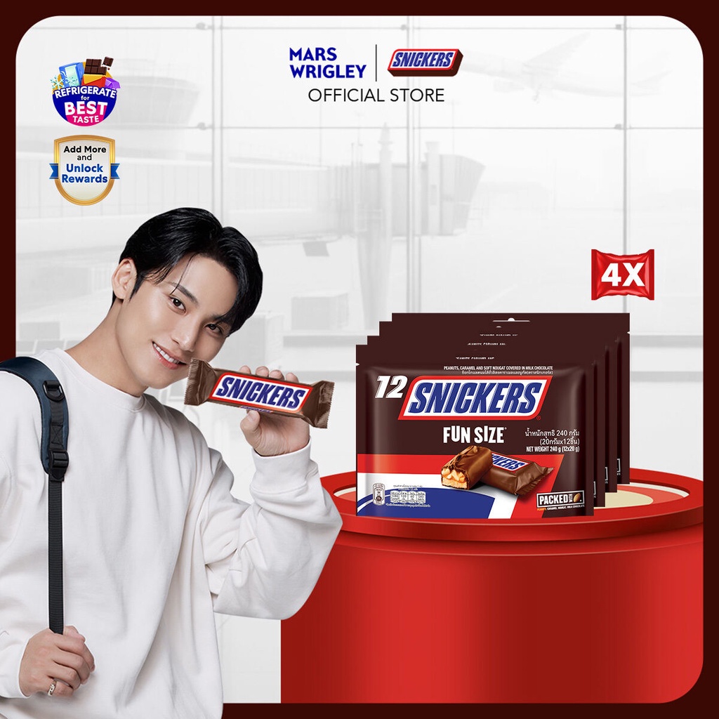 SNICKERS® Classic Chocolate Bar Funsize 240g [Bundle of 4] | Imported ...