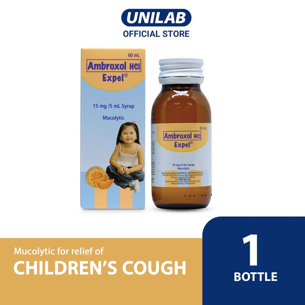 (Ambroxol HCl) Expel Syrup 60mL (Mucolytic for relief of children's ...