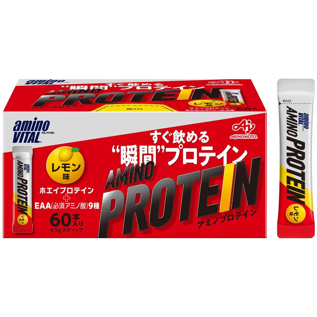 Ajinomoto Amino Vital Amino Protein Powder Lemon Flavor 60 Sticks Box ...