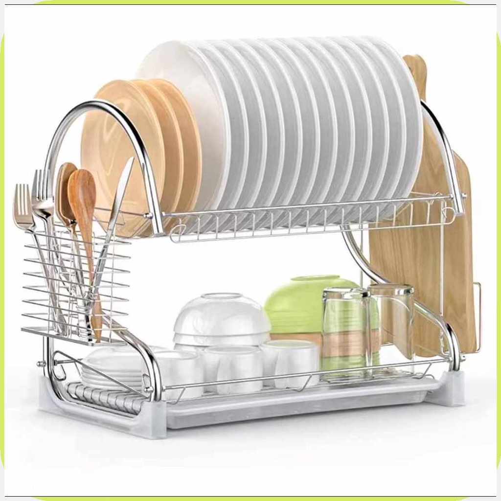LUCKYU[uDish(Y&Rack+c@x@y@b@t@dq Double Layer Plate Bowel Cup Dish ...