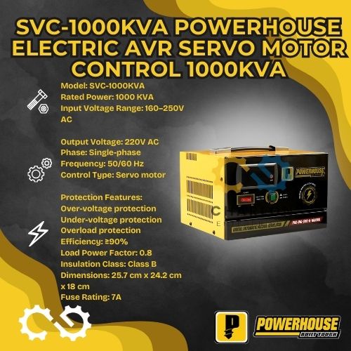 SVC-1000KVA POWERHOUSE ELECTRIC AVR SERVO MOTOR CONTROL 1000KVA ...