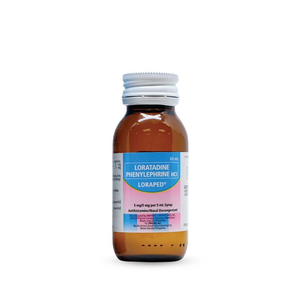 LORATADINE + PHENYLEPHRINE HCl LORAPED SYRUP 60ML (For Allergic ...