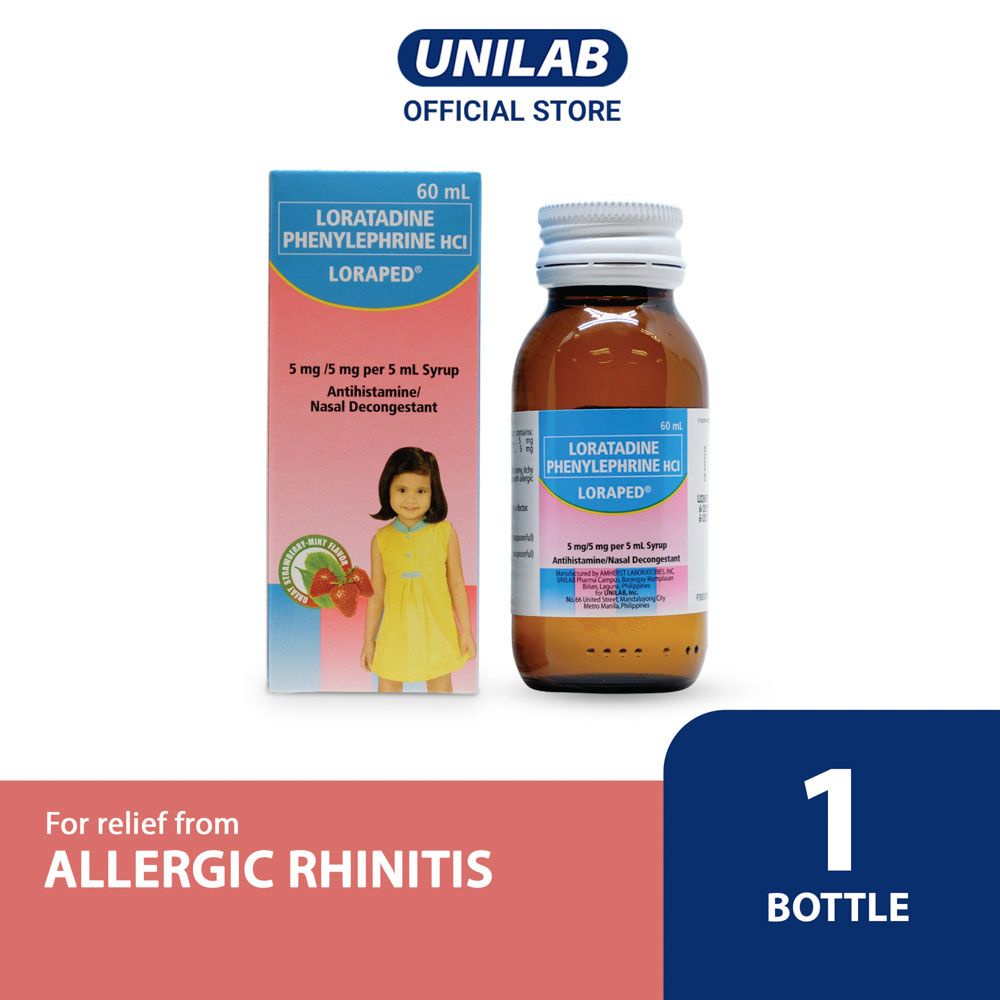 LORATADINE + PHENYLEPHRINE HCl LORAPED SYRUP 60ML (For Allergic ...