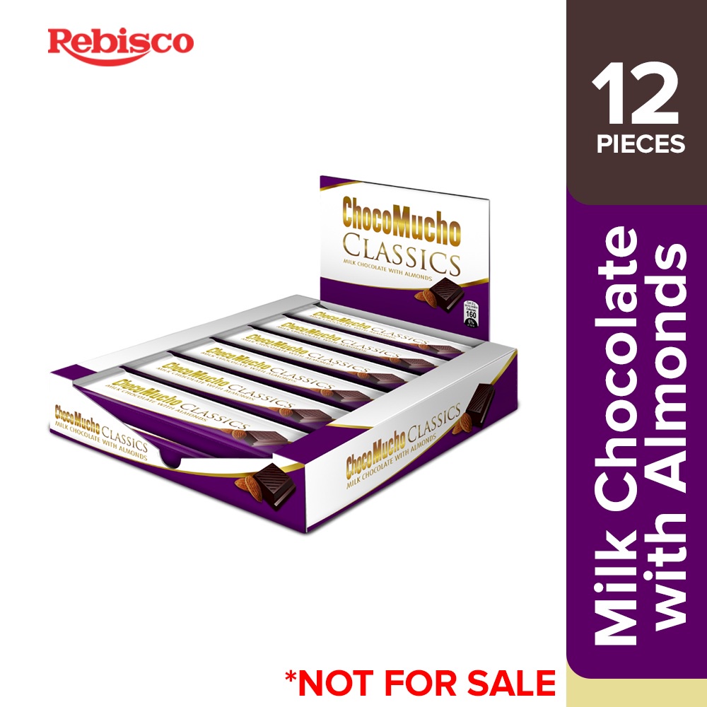 GWP Choco Mucho Classic Milk Choco w/ Almonds Display Box (12pcs inside ...