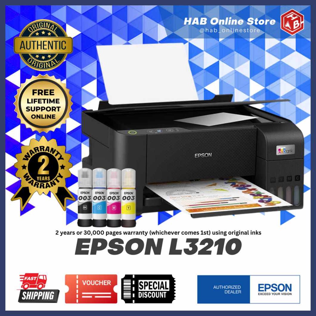 Epson(og#Ecotank)kq'L3210-BV|SHL3216KwEcoTankmsPrinterVY3tsin 1 Print Scan Copy Xerox - L3110 ...