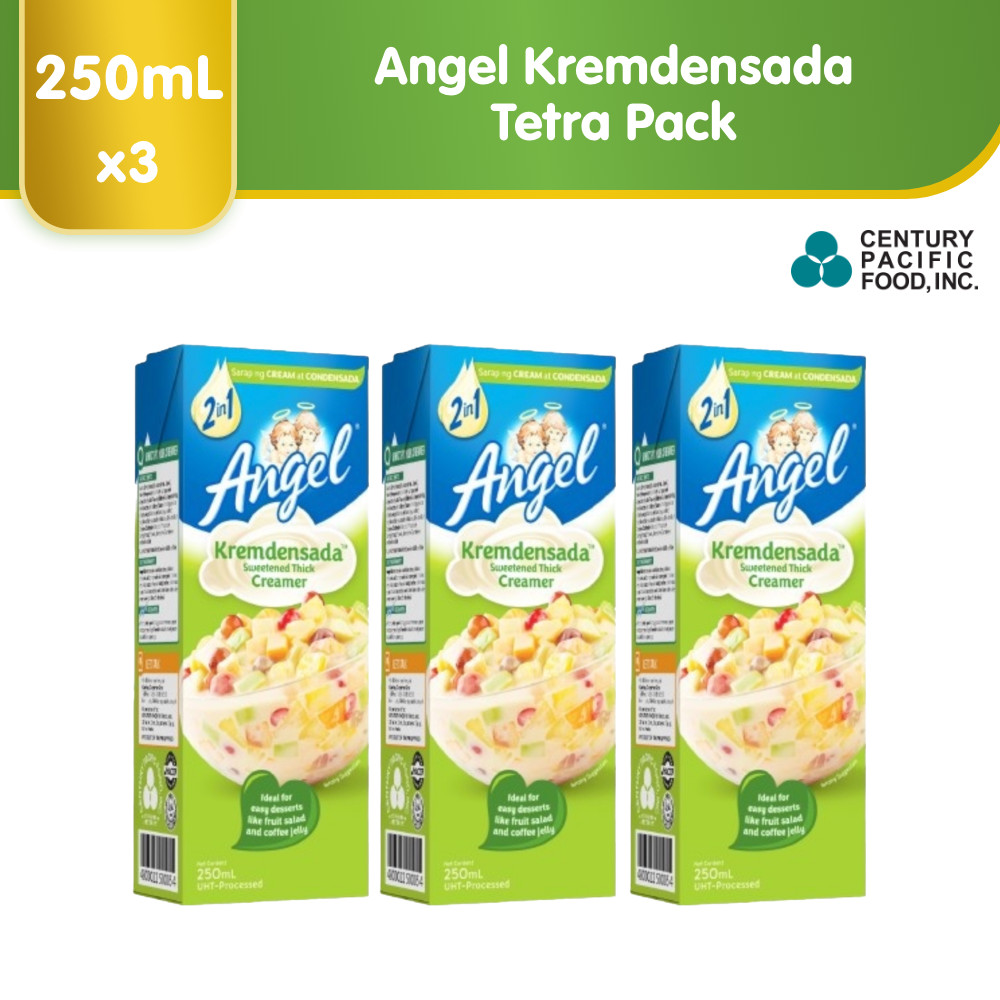 Angel Kremdensada Tetra 250ml -2-in-1 Cream and Condensed Milk (Pack of ...