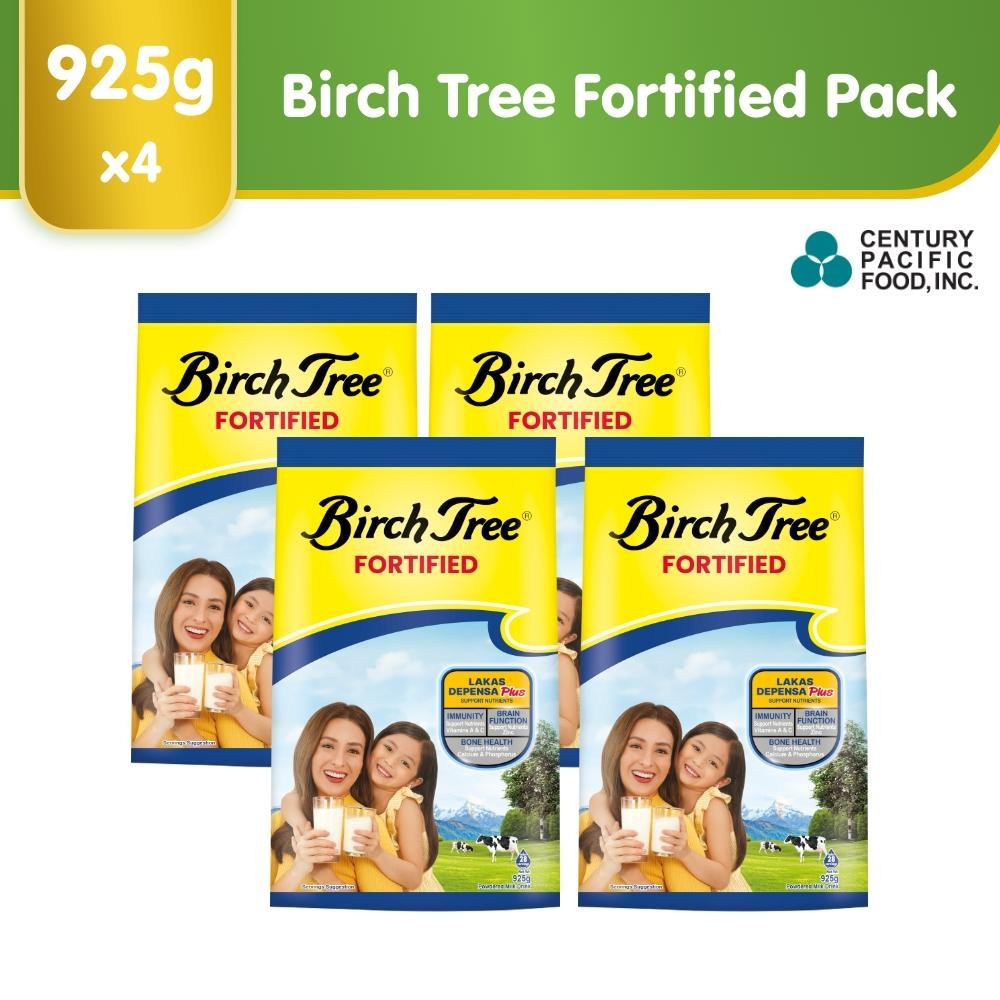 Birch Tree Fortified Powdered Milk 925g x4 - Supports Immunity, Brain ...