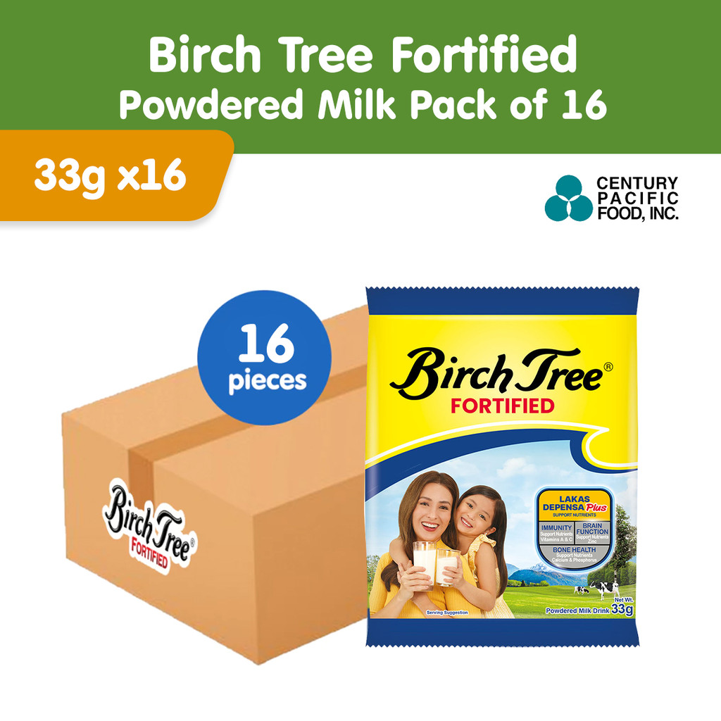 Birch Tree Fortified Powdered Milk 33g x 16 - Supports Immunity, Brain ...