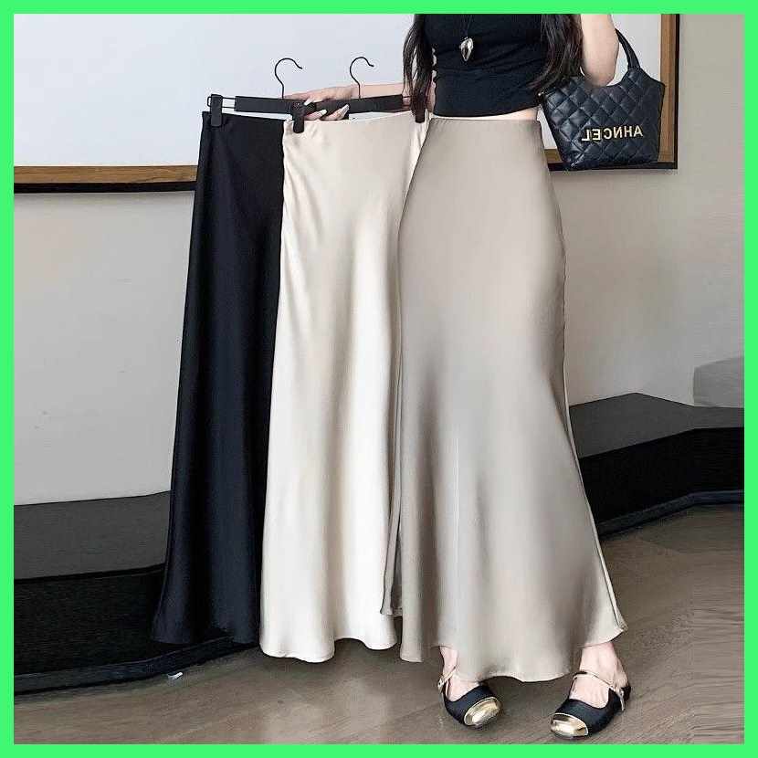 Korean Satin)P>)k>Palda)C>A*H?Line*y?Skirt Mermaid Skirt Fitted ...