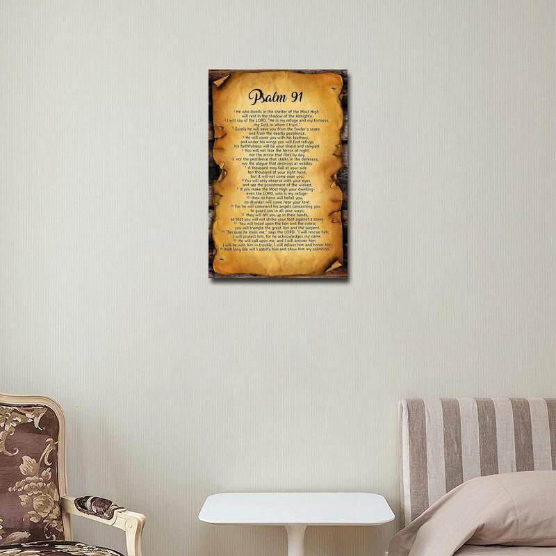 Psalm 91 Poster Print Modern Bible Verse Wall Art Decor for Living Room ...