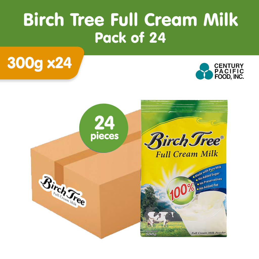 Birch Tree Full Cream Milk 300g Case (Pack of 24) - Made from Pure Cow ...