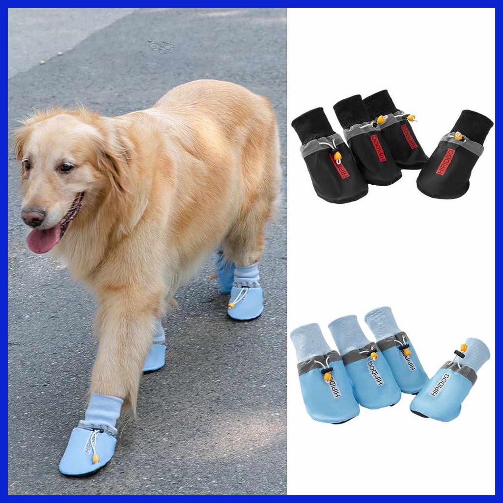 4PCS]X(Breathable>it}Dog>fe}Shoes>fC}Waterproof>Ty}Big>Tq}Pet>O}Shoes>s ...