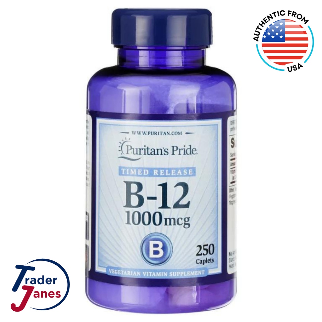 Puritan's Pride Vitamin B12 1000 Mcg Timed Release (250 Caplets) | Shopee Philippines
