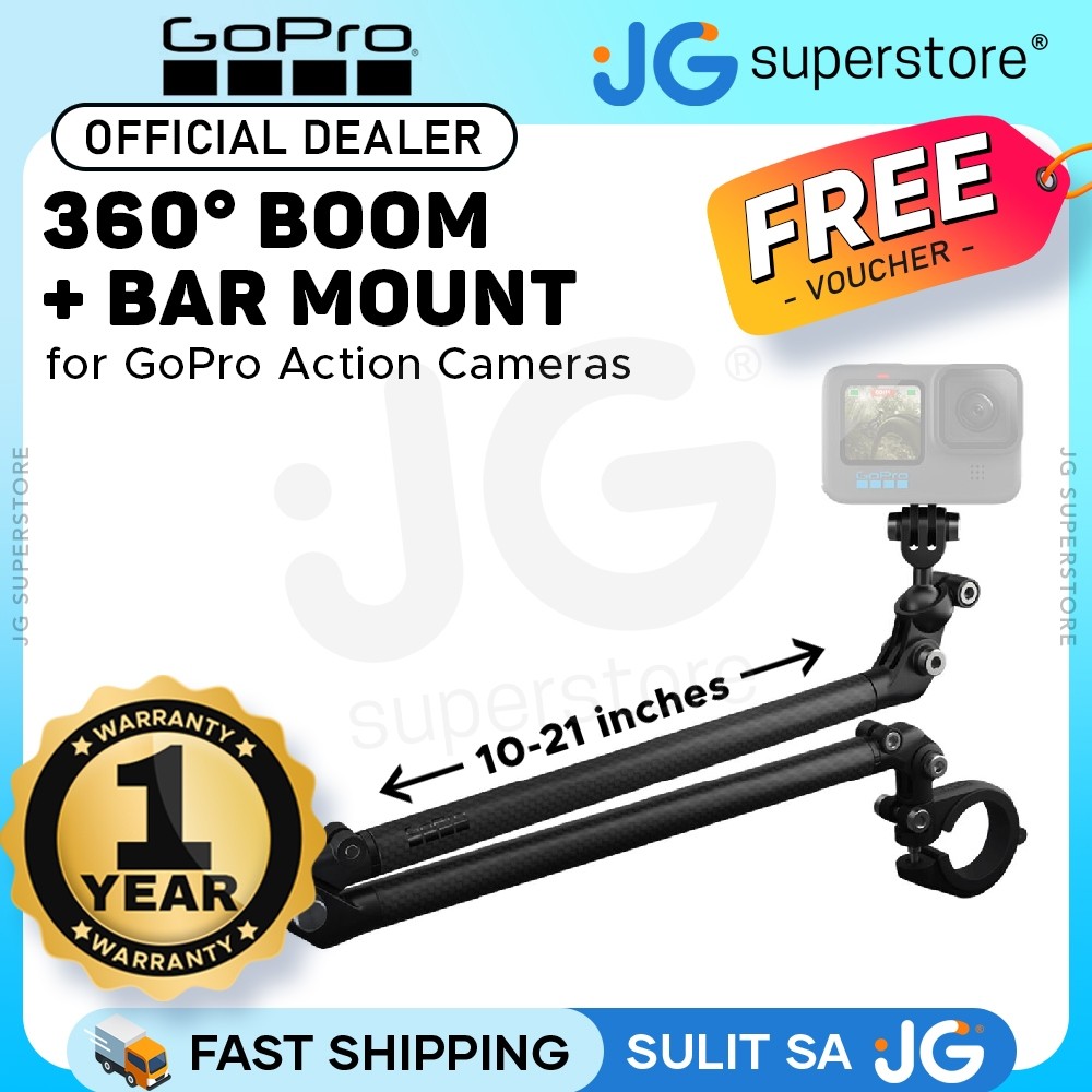GoPro Carbon Fiber Boom + Handle Bar Mount w/ 21" Extension Arm & 360 ...