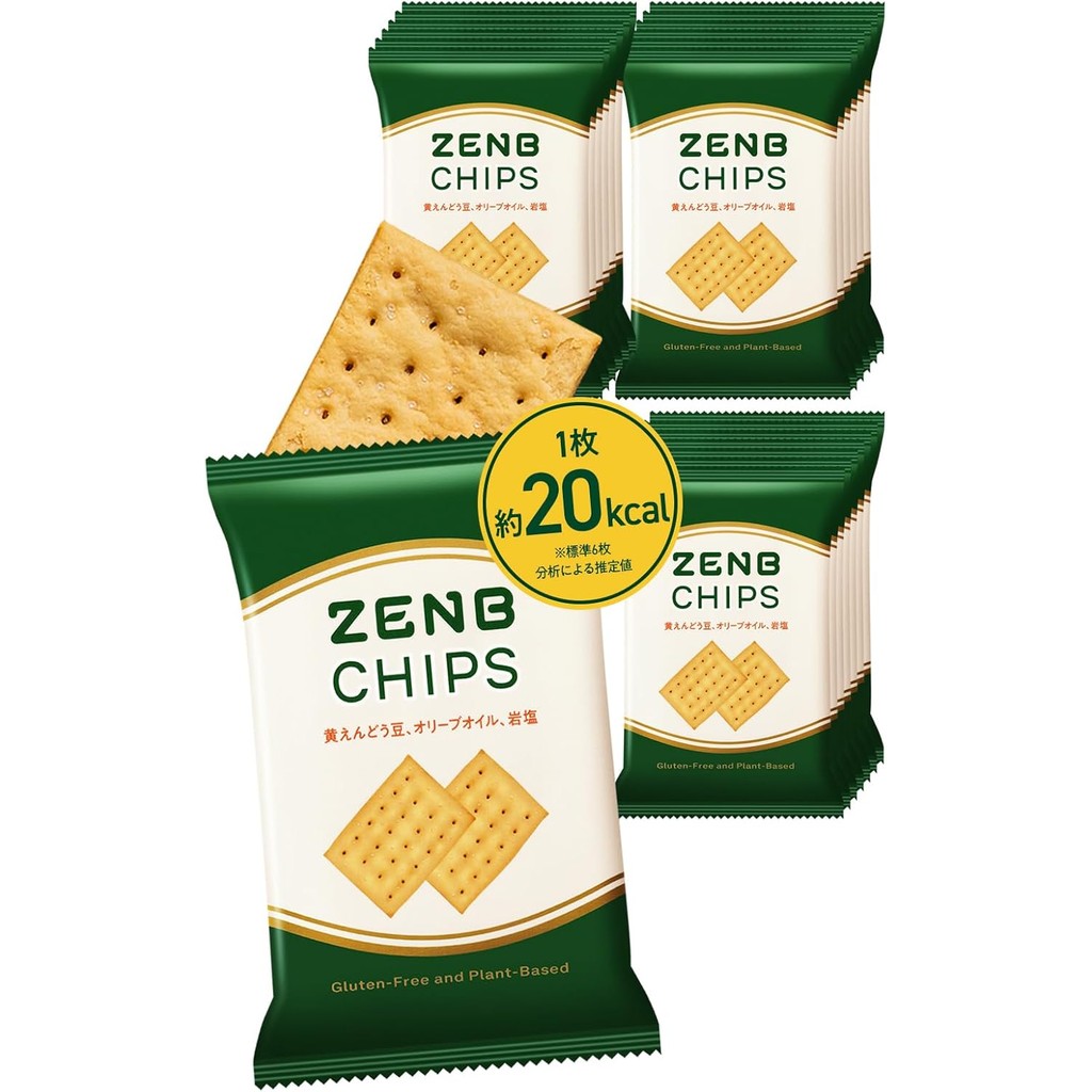 ZENB ZENB Chips 20 Bags (Standard 120 Pieces), Cracker Bean Chips, Low ...