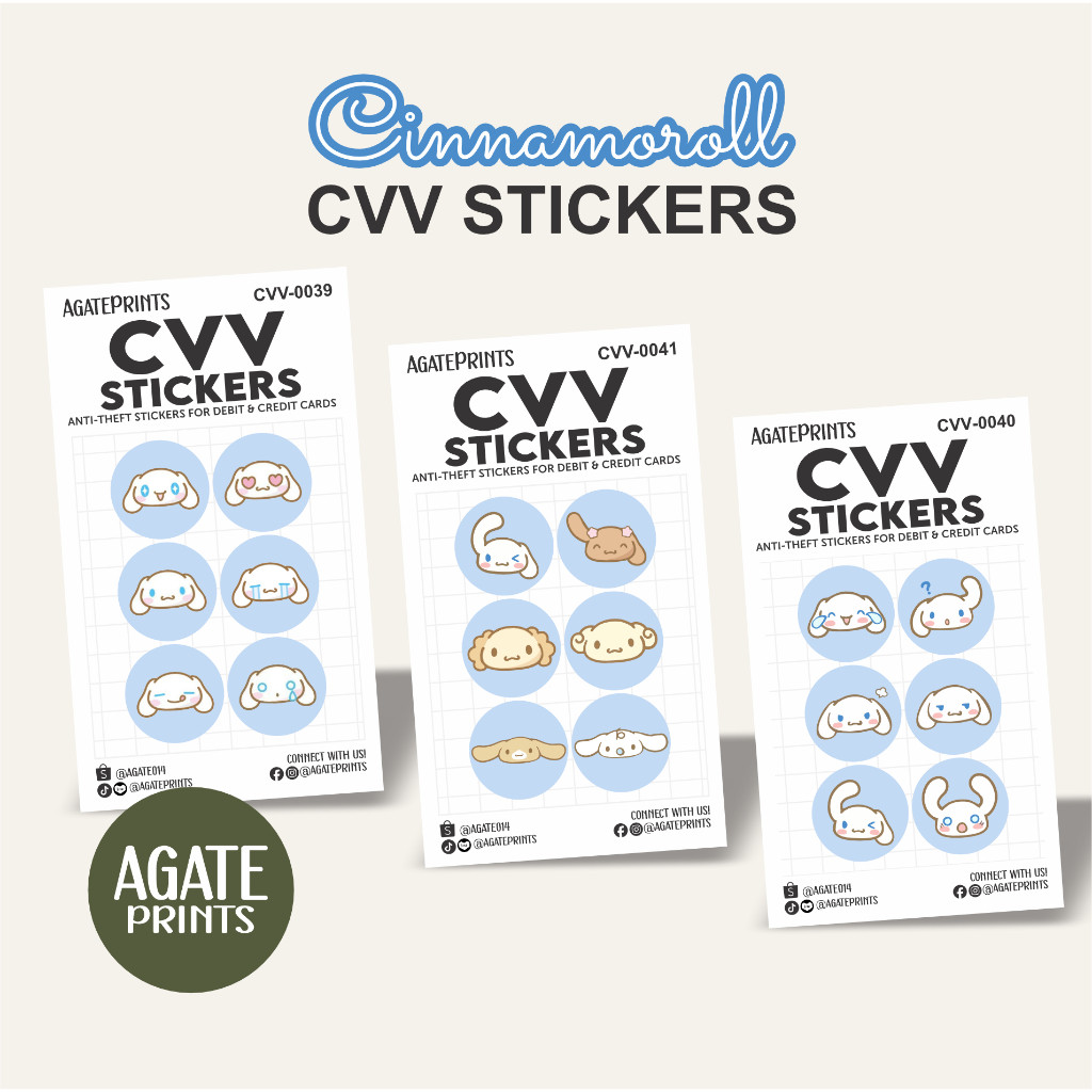 CINNAMOROLL;X~SAN{o.RIO CVV Stickers - Anti-Theft Stickers for]jZ.ATM ...