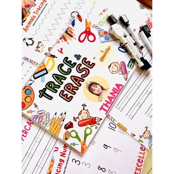 Trace & Erase Worksheet - a4 laminated personalized tracing worksheet ...