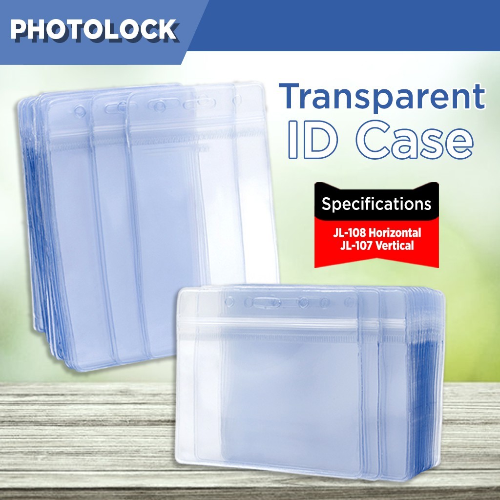 Transparent)qx/VGPlastic ID Card Holder with Zip Lock Vertical ...