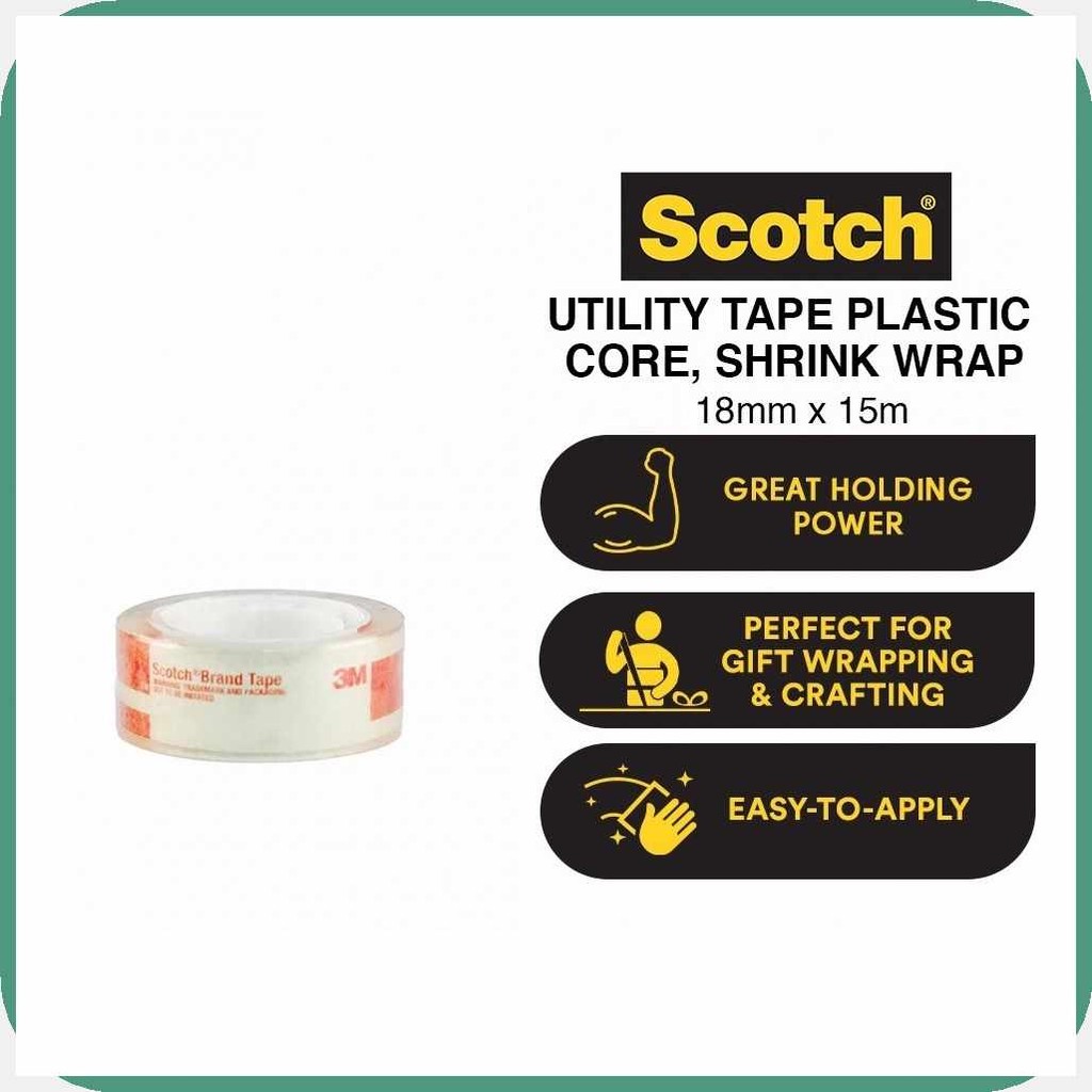 3M$gp(Scotch>Z`Utility!o@Tape+q@Plastic+L@Core,+L@Shrink+F@Wrap,+O@18mm ...