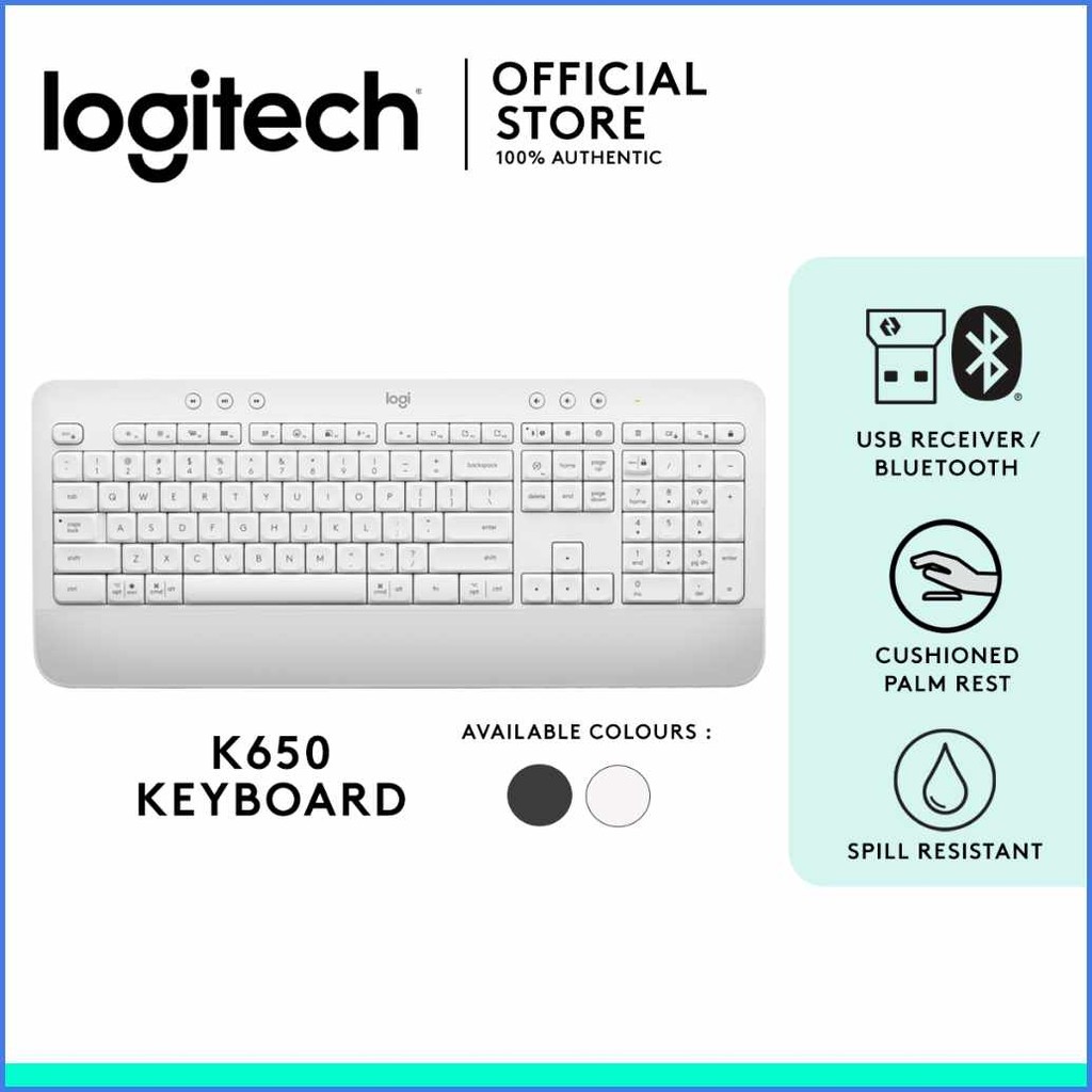 Logitech$uS$Signature&Eq>K650.k#Black]X#/]U#White]H#Spill-Resistant]a# ...