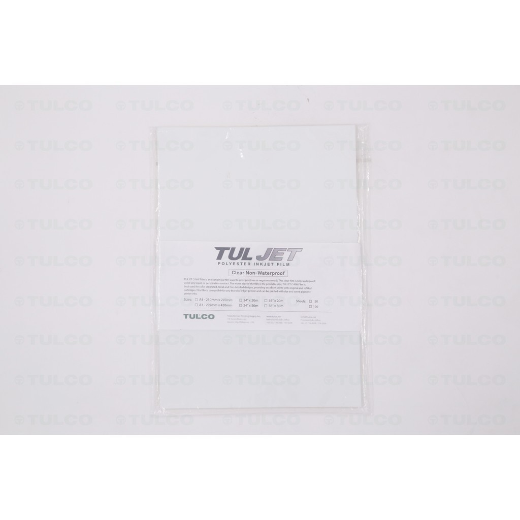 Tulco (20 pcs) Tuljet Polyester Inkjet Film A4 C-NW | Shopee Philippines