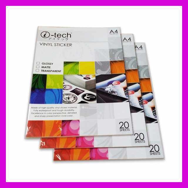 Itech|UV|wE!Waterproof`E;Printable&Vinyl&Sticker&20&Sheets/Pack&A4 Size for Inkjet Printer ...