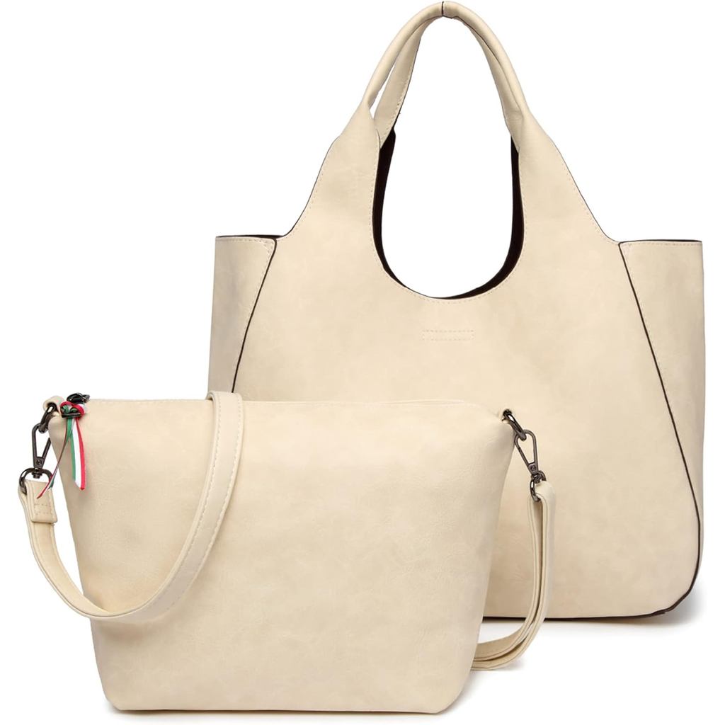 Gusio Basic 120486 Women's 3-Way Tote Bag x Shoulder Bag in Bag Set, PU ...