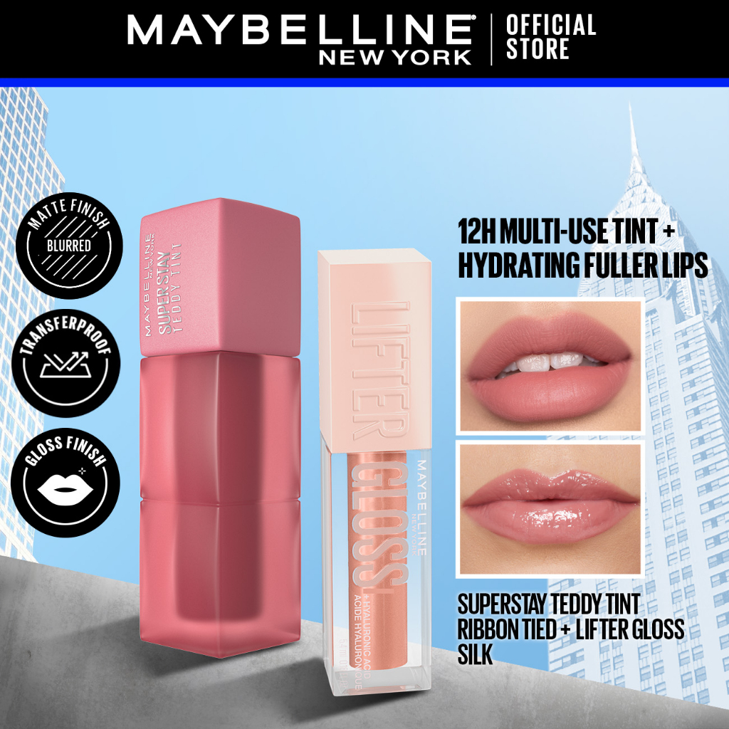 Maybelline Superstay Teddy Tint Ribbon Tied 12H Multi-Use Tint & Lifter ...