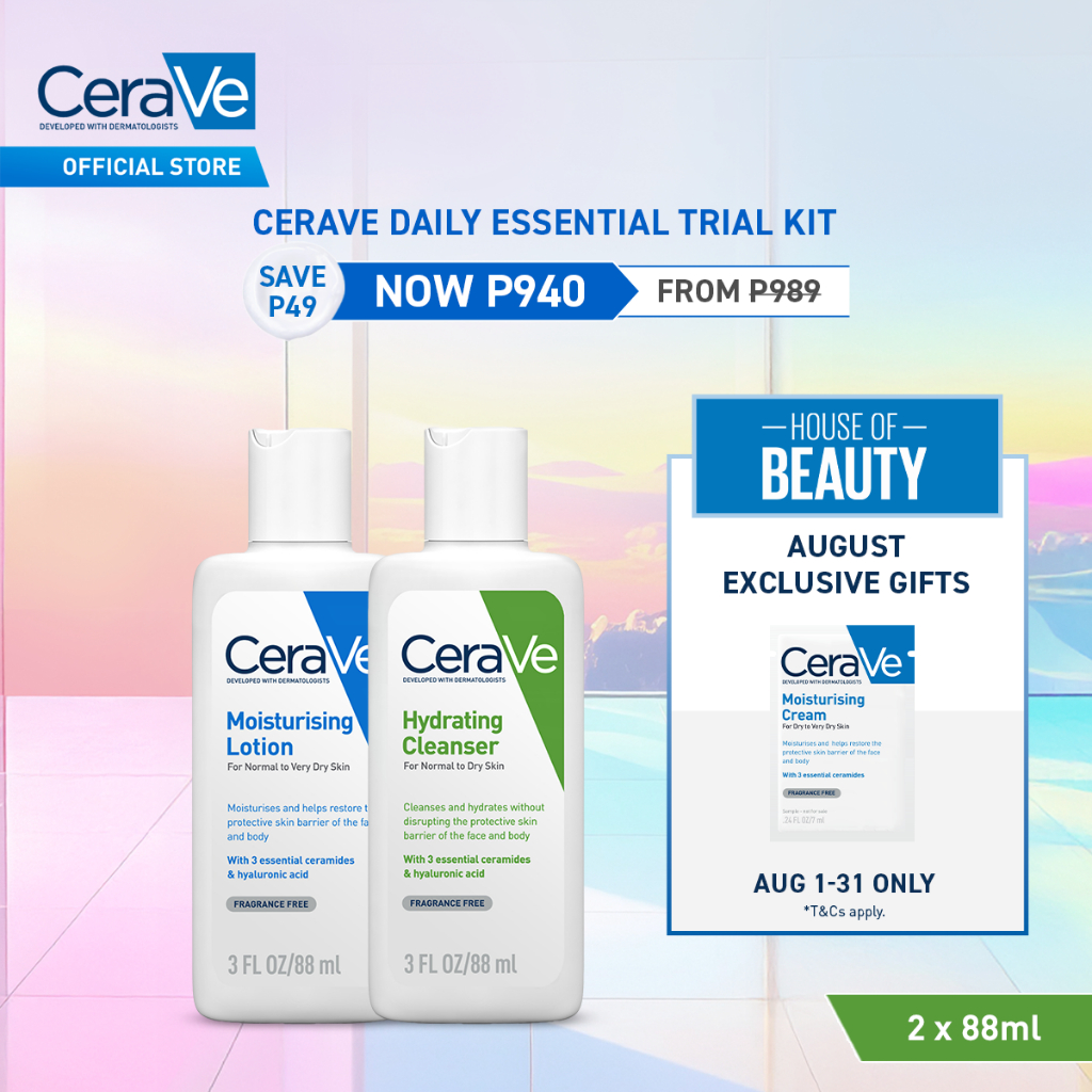 CeraVe Daily Essential Trial Kit | Daily Moisturising Lotion (88ml ...