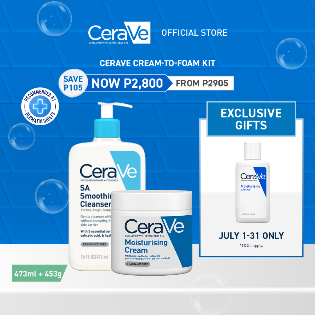 CeraVe Smoothing Kit | Moisturising Cream (454g) with SA Smoothing ...