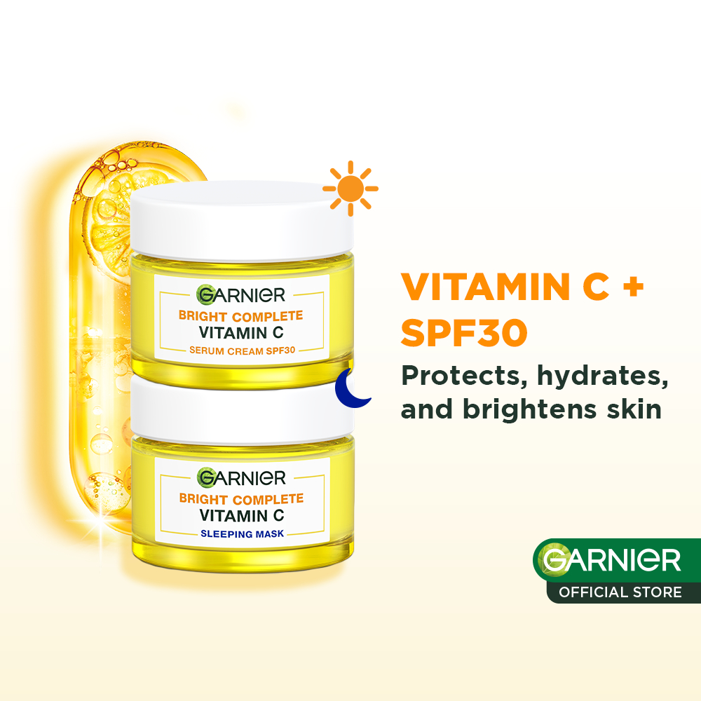 Garnier Vitamin C Day Cream Moisturizer SPF36 (50ml) & Night Cream ...