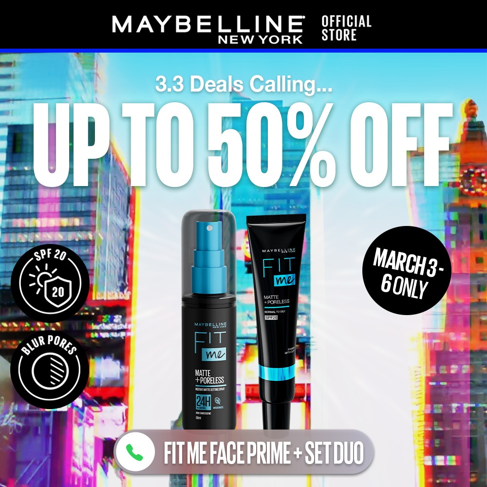 Fit Me Face Prime + Set Duo - Fit Me Poreless Primer + Fit Me Setting ...