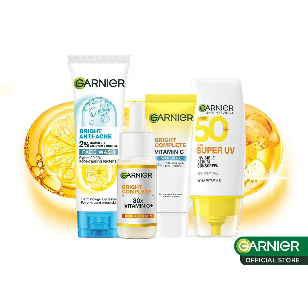 NEW Garnier Vitamin C Starter Kit: Salicylic Acid Cleanser, Niacinamide ...