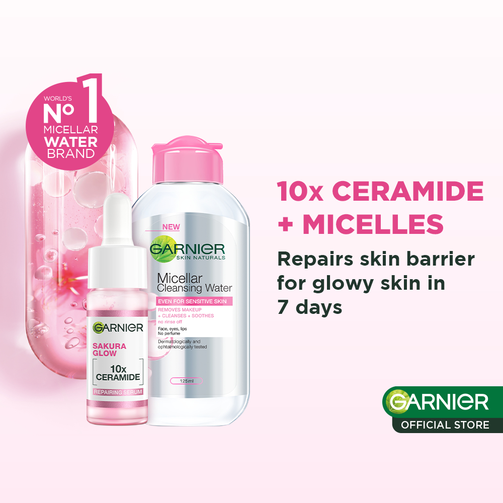 Garnier 10x Ceramide Sakura Glow Starter Duo: Ceramide Serum (15ml ...