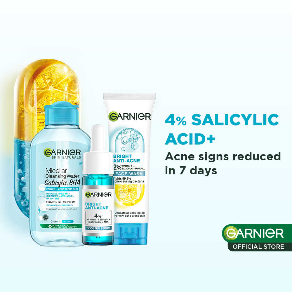 NEW Garnier Anti Acne Kit: 4% Salicylic Acid Serum, Cleanser, BHA ...