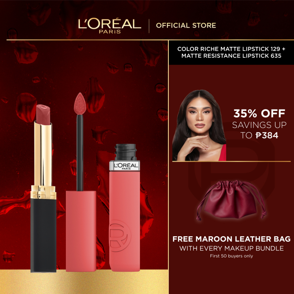 NEW LOreal Paris Rosy Reds - Color Riche Lipstick + Infallible Matte ...