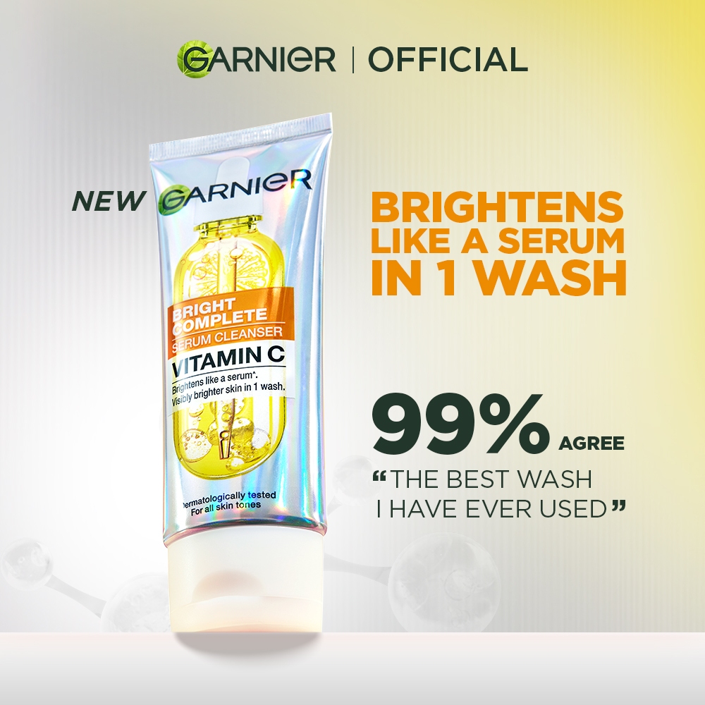 NEW Garnier 30x Vitamin C+ Cleanse & Care Duo - Serum Cleanser (100ml ...
