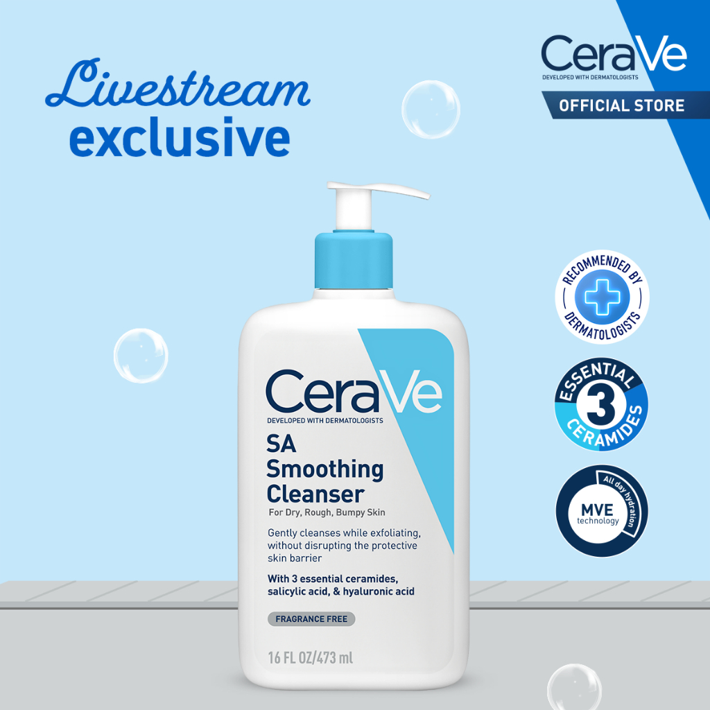 [FOR LIVE ONLY] CeraVe SA Smoothing Cleanser with Salicylic Acid (473ml ...
