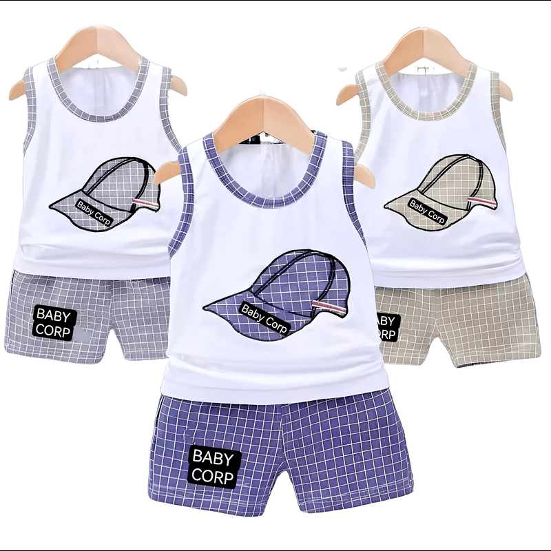 (0-4Y) Boy Clothes Corp Terno for Kids Boys Fashion Sando Shorts Set ...