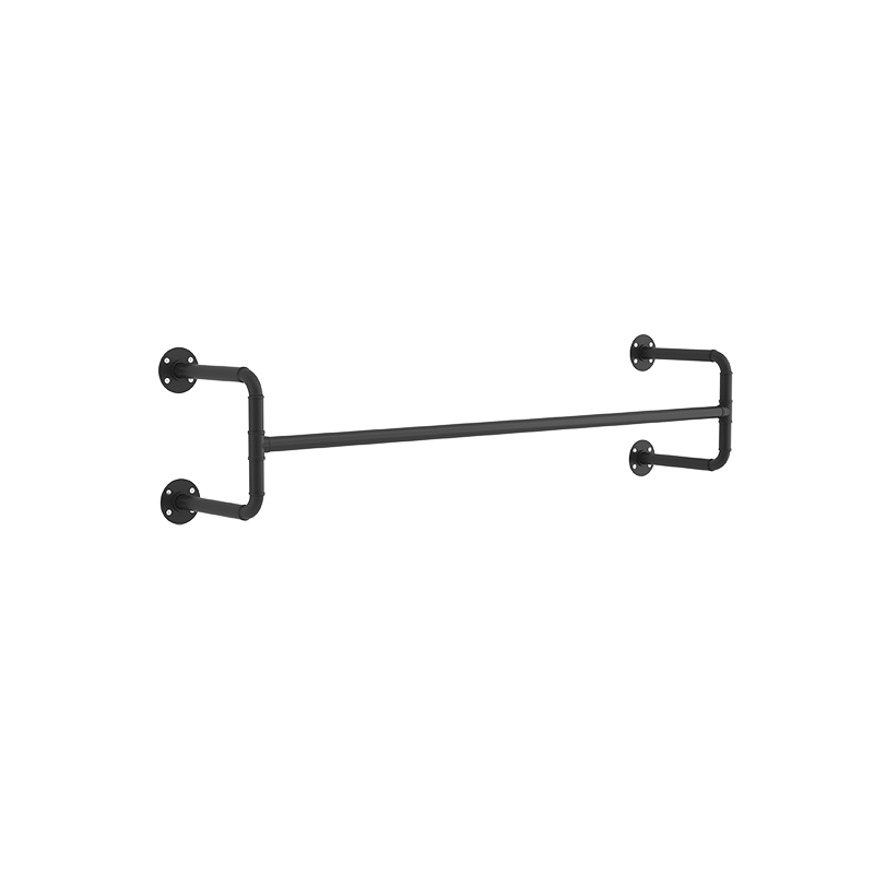 ATTICLIVING - Wall Mounted Clothes Hanging Organizer Rack Black Hanger ...