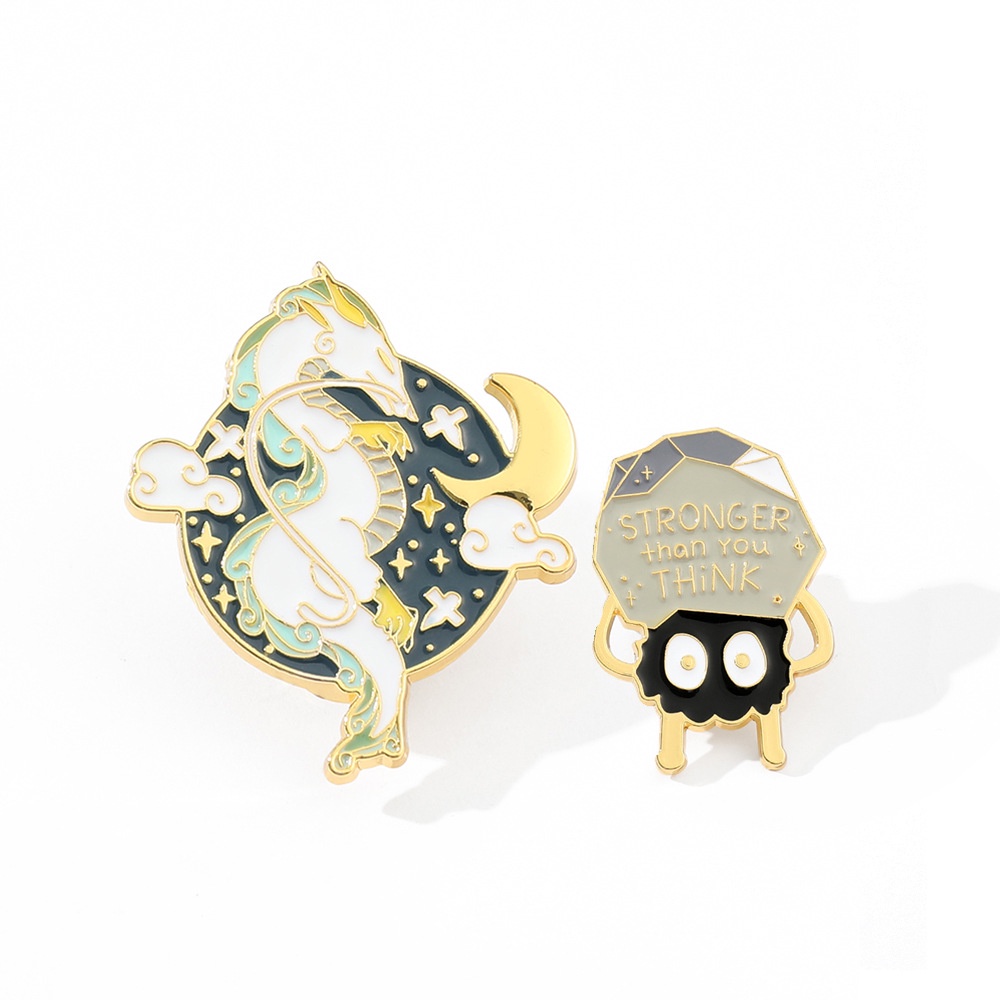 Spirited Away Brooch White Dragon Faceless Male Briquettes Badge ...