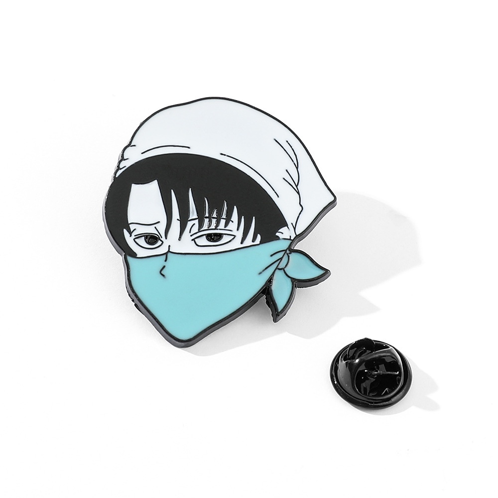 Attack On Titan Captain Levi Ackerman Metal Badge Fantasy Comic Brooch ...