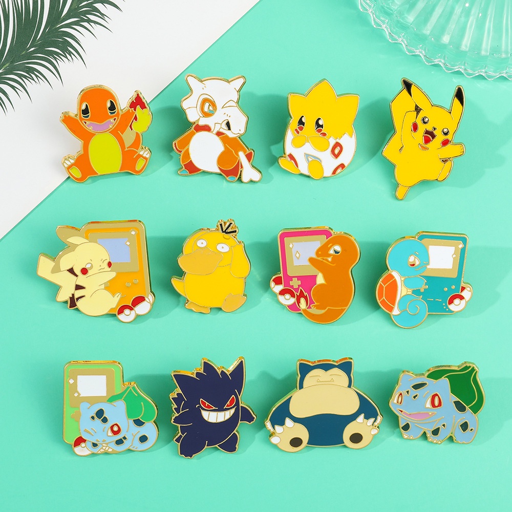 Pokémon Brooch Cartoon Pikachu Jenny Turtle Enamel Pin Can Reach Duck ...