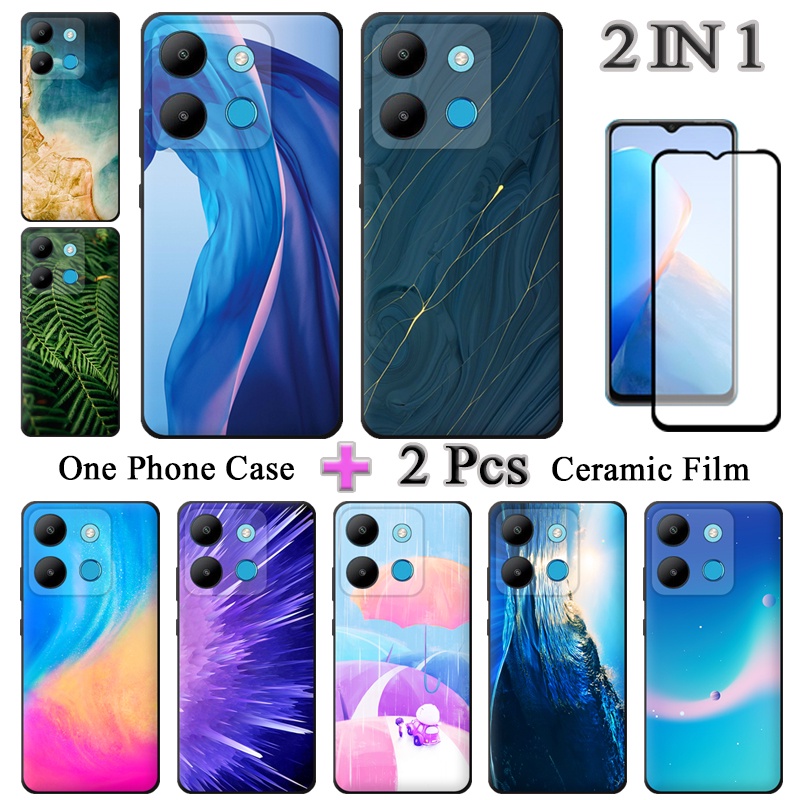2 IN 1 Infinix Smart 7 Plus Case Soft Silicone TPU Cartoon Case with ...